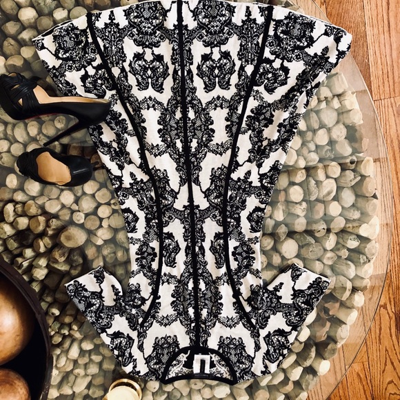 BCBGMaxAzria | Dresses | Bcbgmaxazaria Thanda Lace Jacquard Aline Dress ...